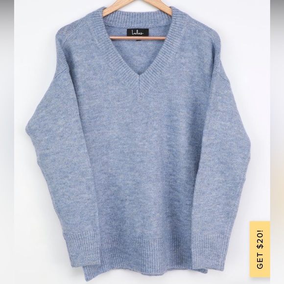 Lulus | Sweaters | Lulus Dusty Blue Oversized Sweater | Poshmark